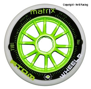2017 Atom Matrix Green Outdoor Inline Speed Skate Wheels